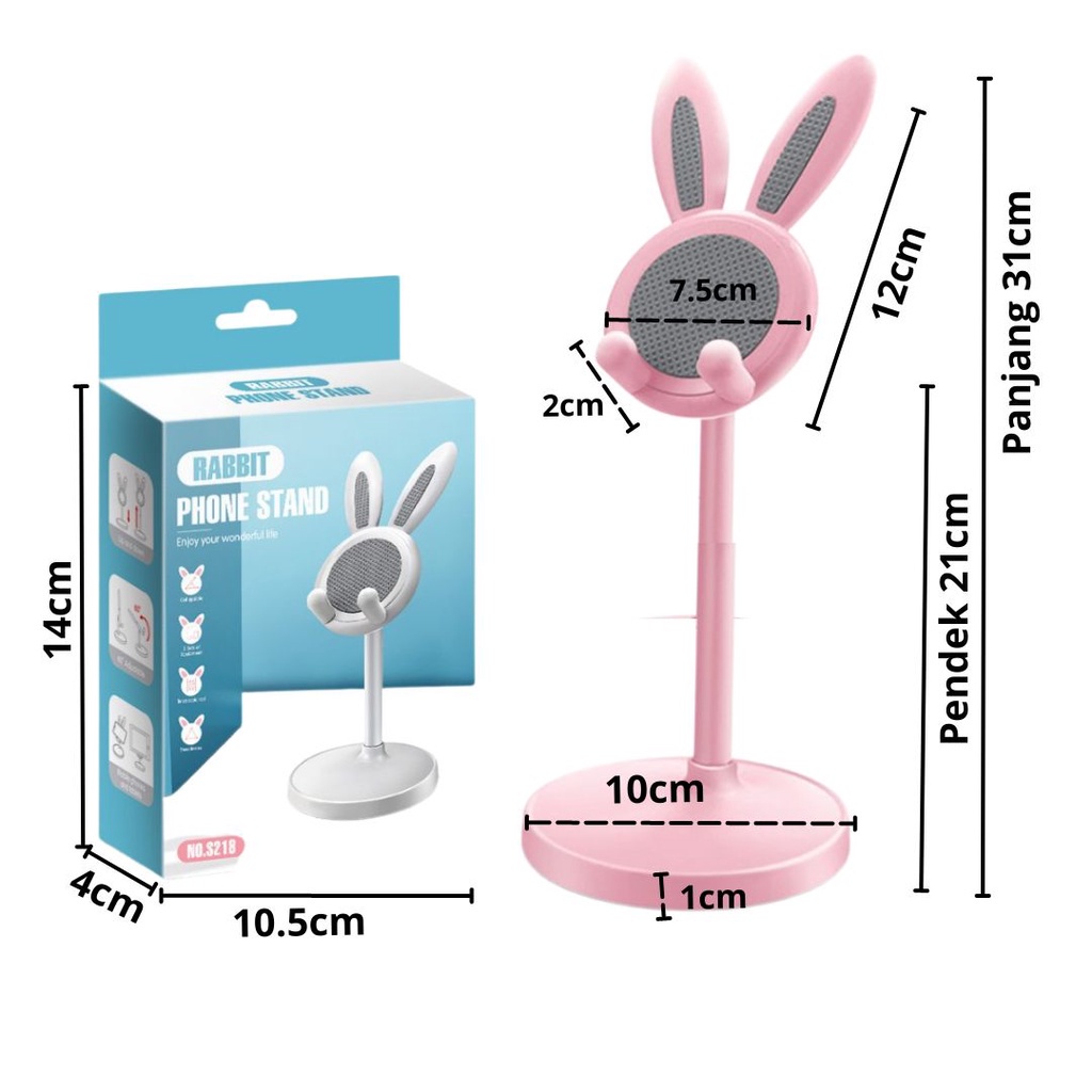 Jual HC Stand Holder HP Universal Karakter Rabbit Holder Folding ...