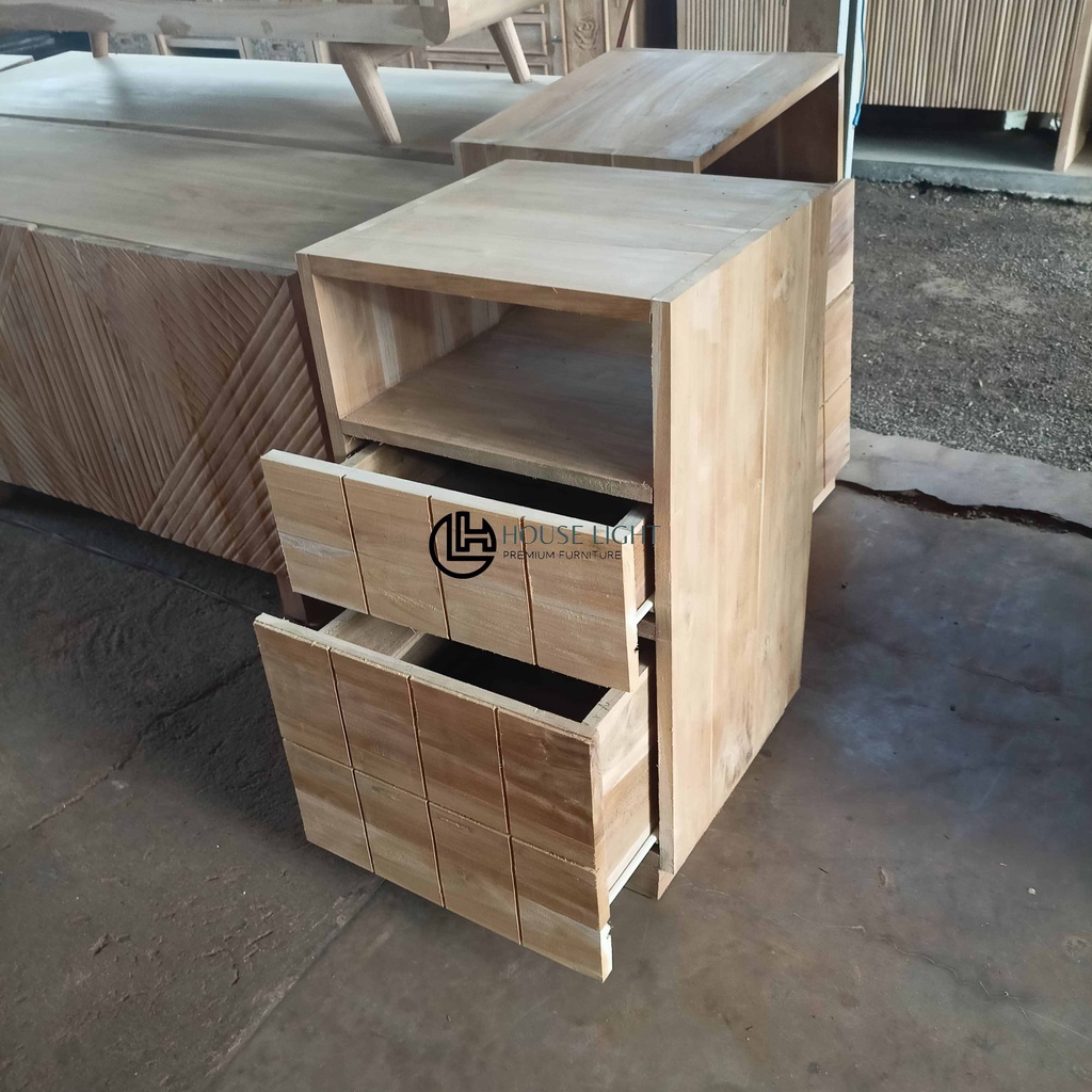 Jual Meja Nakas Jati Minimalis Bedside Table / Meja Single 2 Laci ...