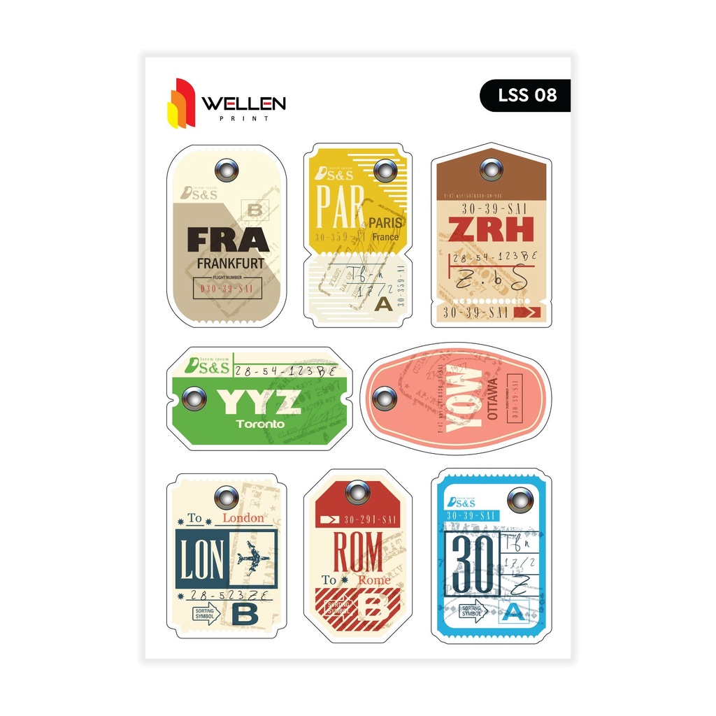 Jual WELLEN PRINT - Sticker Set Koper / Print Sticker Koper Travel ...