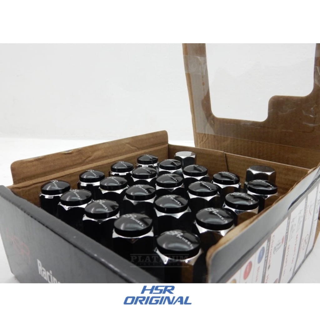 Jual LUG NUT BAUR RODA BAUT RACING VELG MOBIL ORIGINAL HSR 1.5 BLACK ...