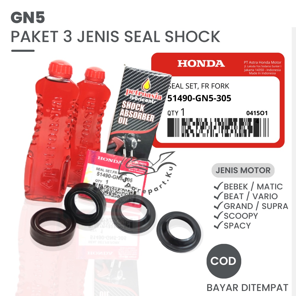 Jual (HEMAT) PAKET SEAL SHOCK DEPAN VARIO GRAND SUPRA + OLI SIL SHOK + SEAL TUTUP DEBU BEAT ...
