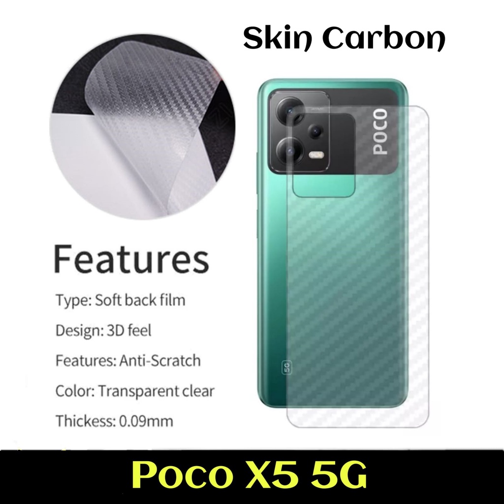 Jual Garskin Carbon Poco X5 5G Back Soft Skin Karbon Fiber Film Sticker ...