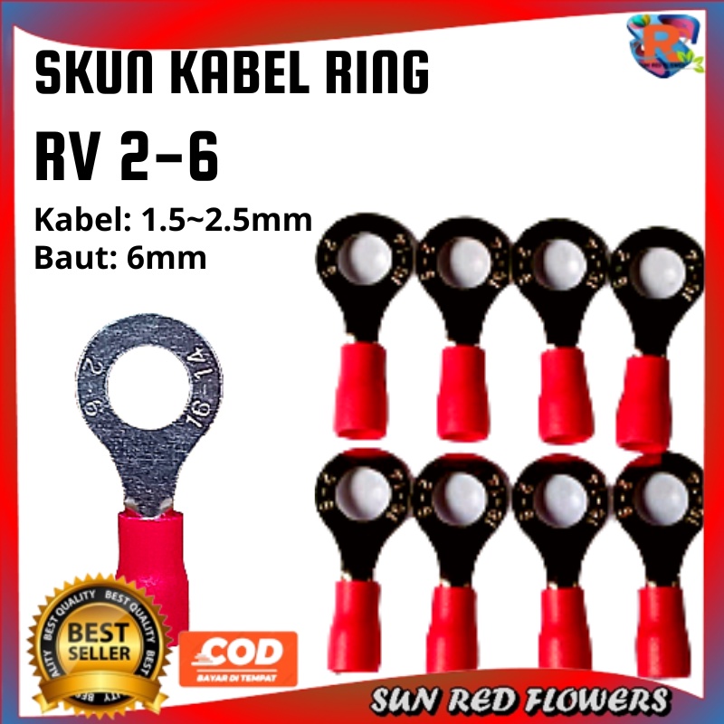 Jual SRF - Skun Kabel Ring Warna RV 2-6 Kabel 1.5~2.5mm Baut 6mm SL ...