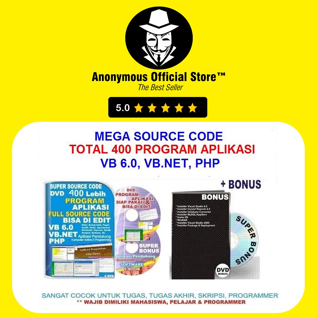 Jual Koleksi 400 Source Code Aplikasi Vb 6 Vb Net Visual Basic Php