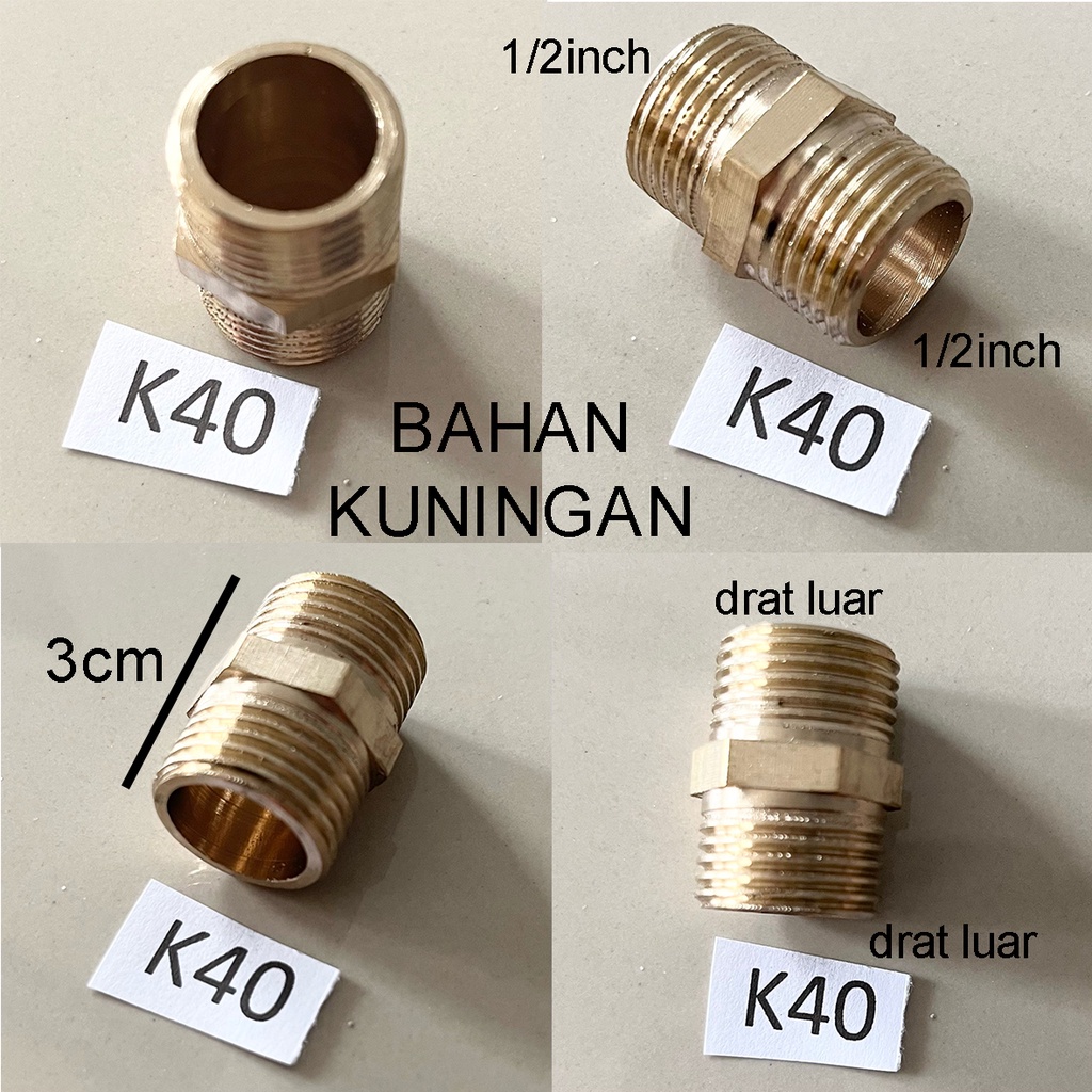 Jual Fitting 1/2" 1/2 inch Nepel Napple T L Sock Drat Luar Dalam ...