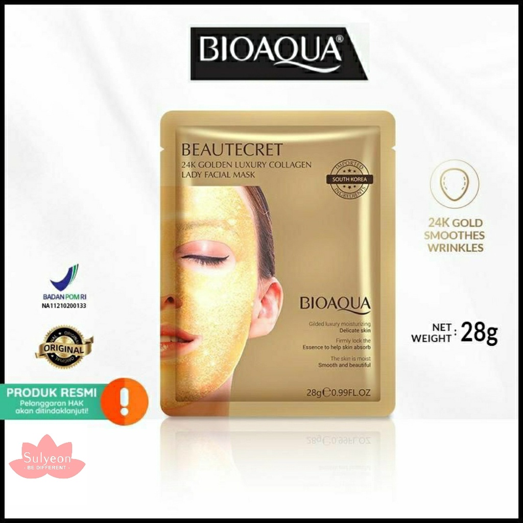 Jual BIOAQUA 24K Golden Luxury Collagen Lady Facial Mask 28gr | Shopee ...