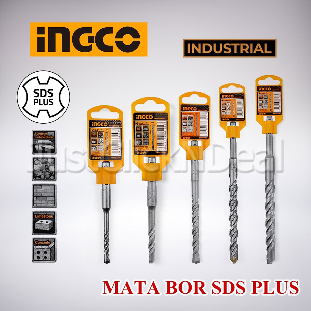 Jual Ingco Mata Bor Tembok Beton SDS Plus 6 - 20 mm Hammer Dril Bit ...