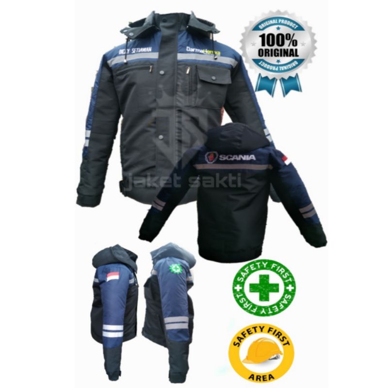 Jual jaket safety jaket k3 jaket tambang emas Jaket scania | Shopee ...