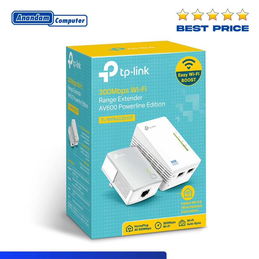 Jual TP-Link TL-WPA4220 KIT AV600 Powerline Wi-FI Twin Pack TL ...