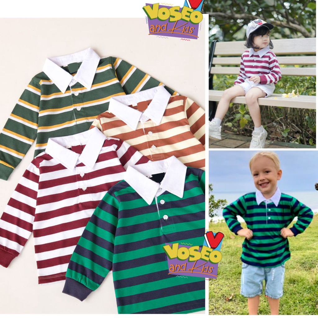 Jual Rugby Stripe Shirt - RUGBY SHIRT ATASAN POLO ANAK BAJU POLO ANAK ...