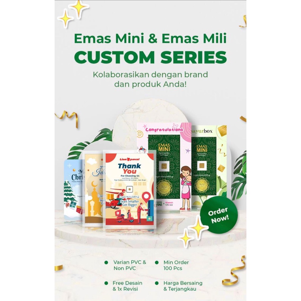 Jual CUSTOM LM EMAS MINI BENTUK KARTU / NON KARTU 0.001GR-0.005GR ...