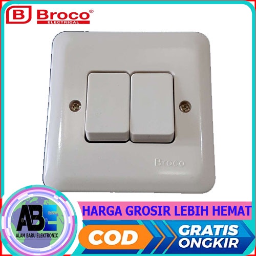 Jual SAKLAR LAMPU SERI BROCO IB NEW GEE / SAKLAR ISI 2 BROCO PROMO ...