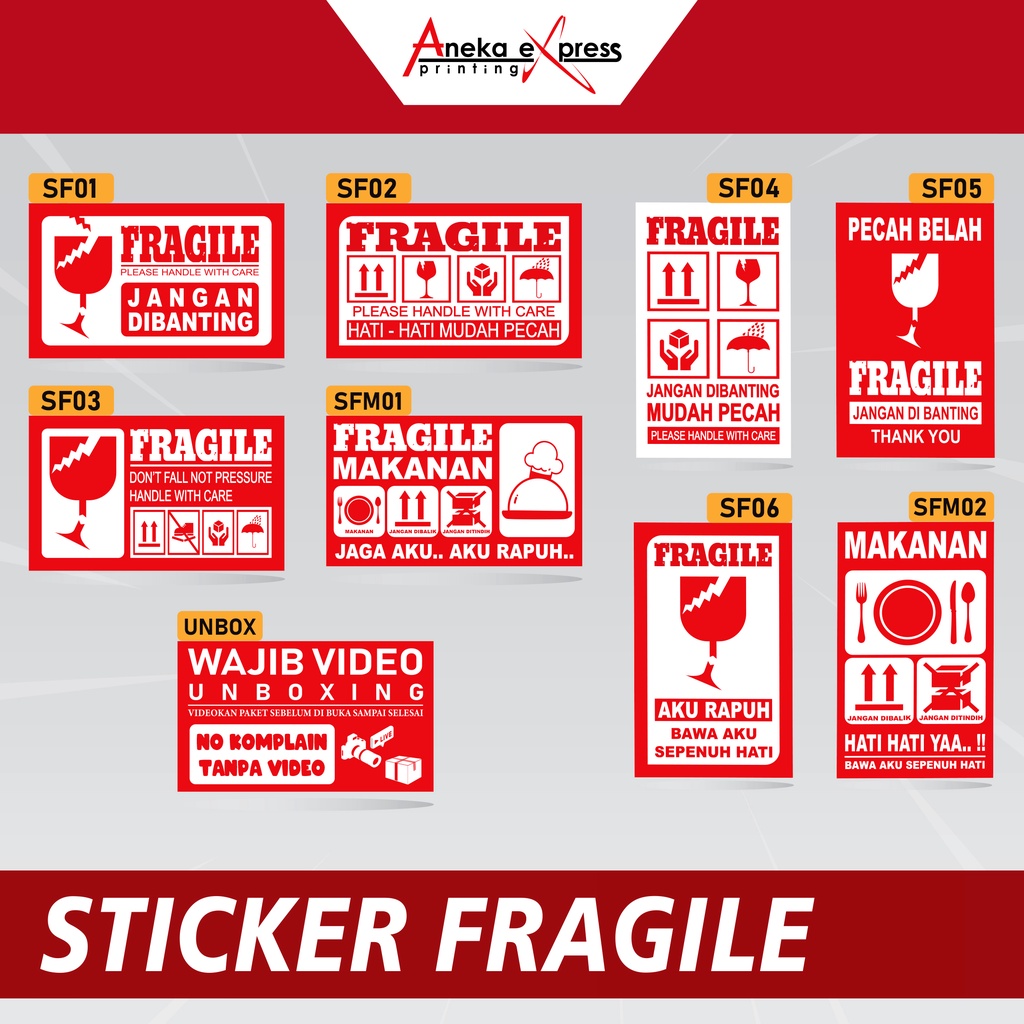 Jual STICKER FRAGILE MURAH / STIKER PECAH BELAH KEMASAN OLSHOP / LABEL ...