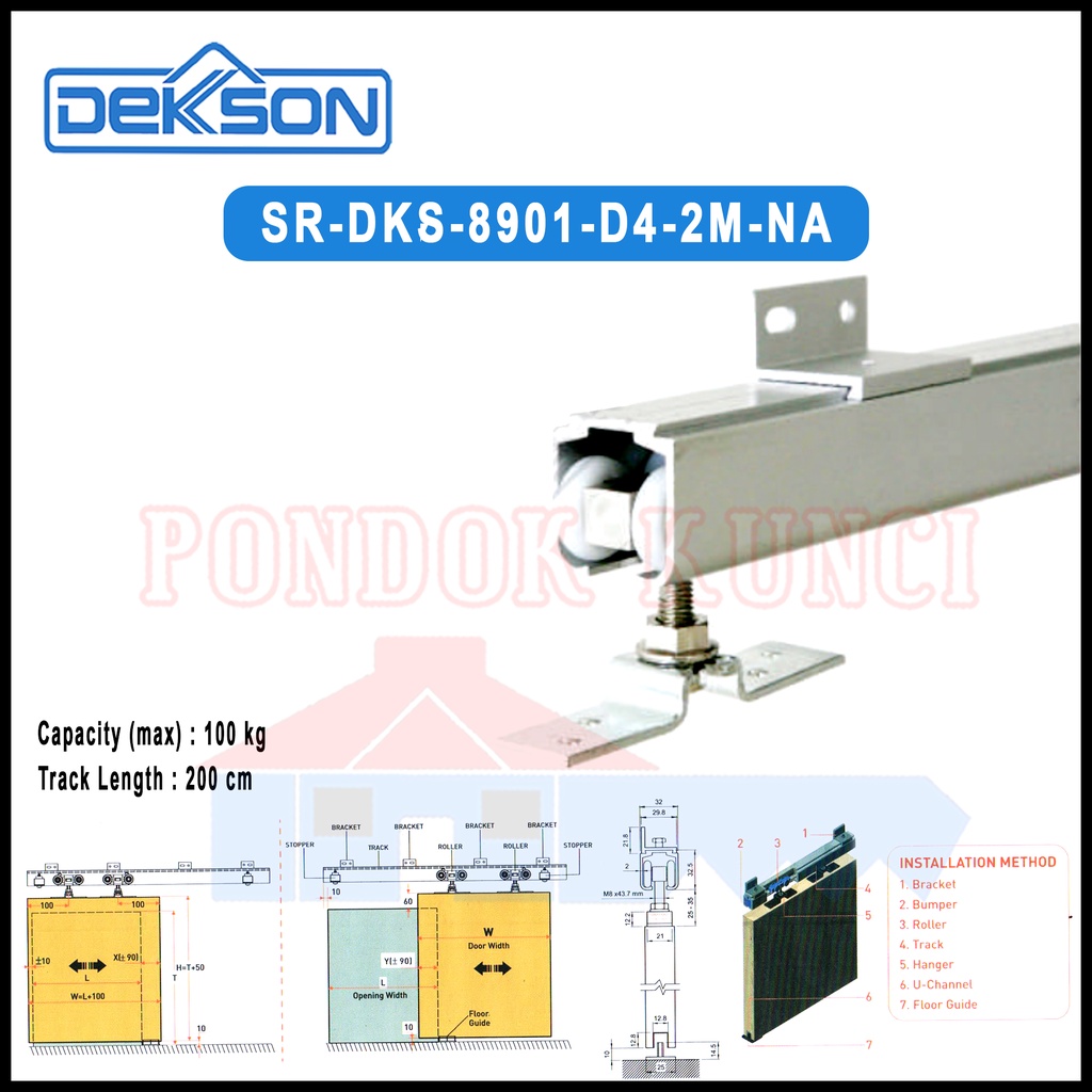 Jual Rail Pintu Sleding Dekson D4 8901 2 Meter Rel Sliding Dekkson ...