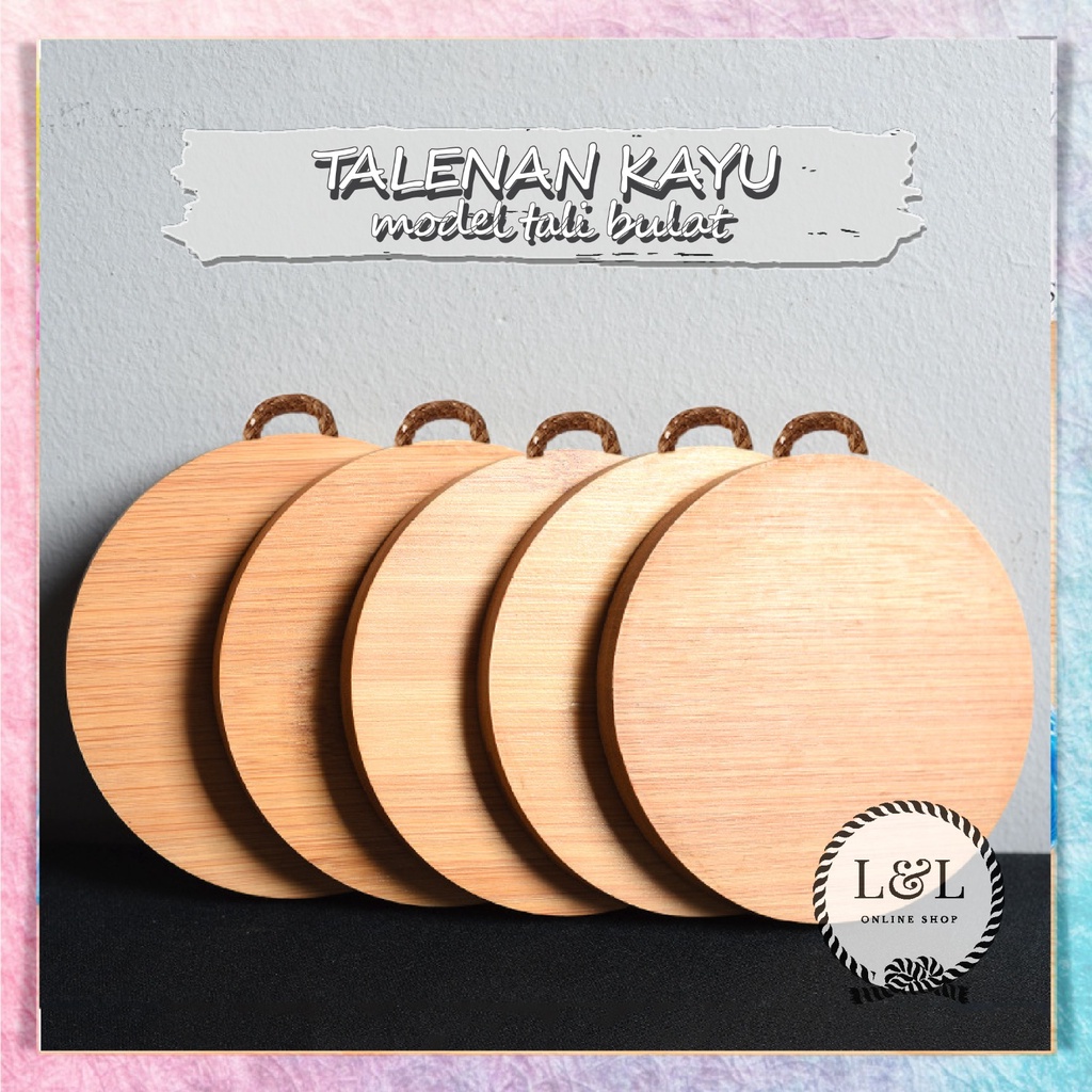 Jual Talenan Bulat Kayu Pinus Dengan Tali Tambang Talenan Gantung ...