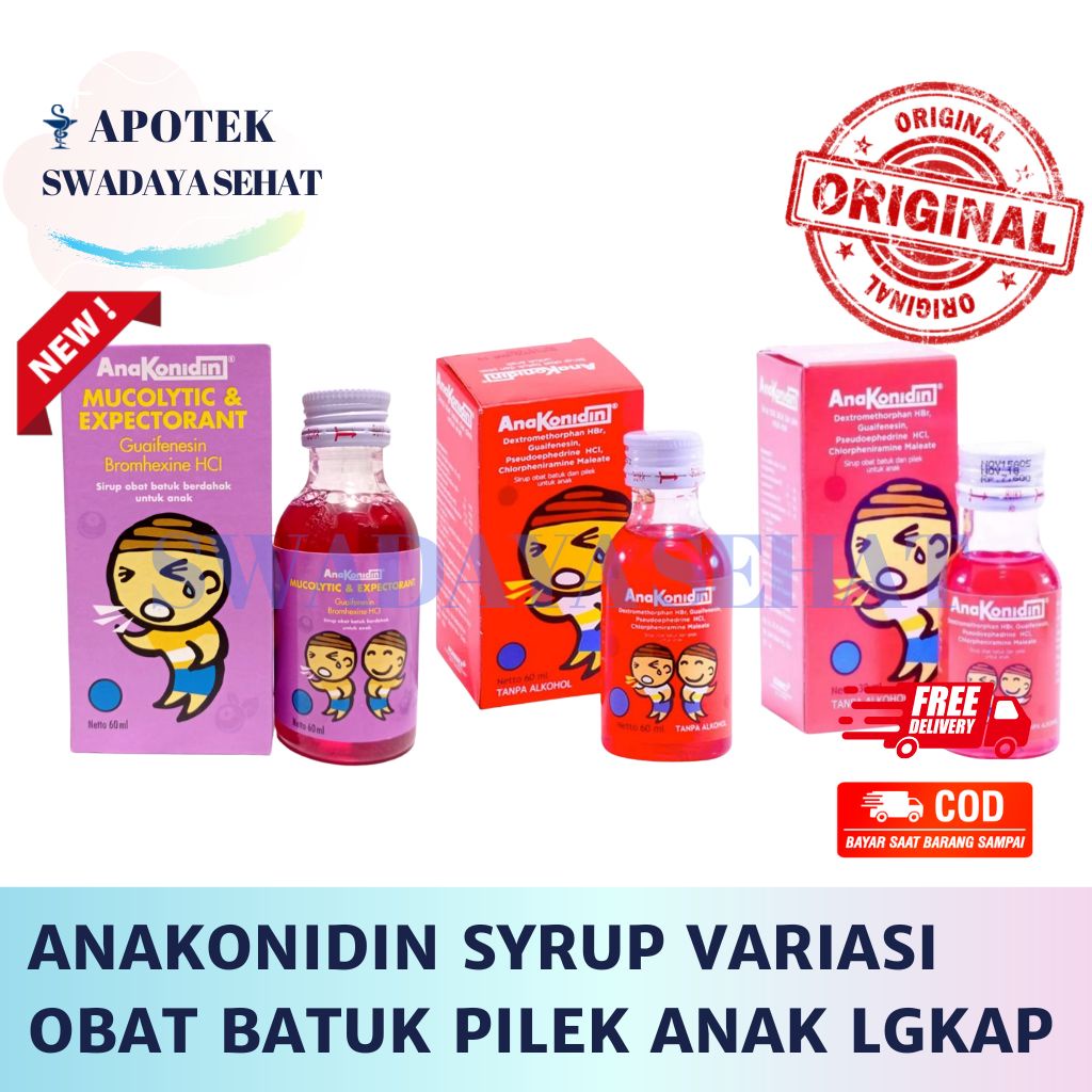 Jual ANAKONIDIN OBH PINK Strawberry 60 ML Syrup Rasa Cherry Merah Ungu ...