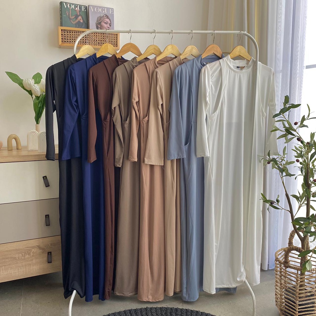 Jual PROUDYHIJAB - Inner Dress Long Sleeve Inner Lengan Panjang Busui Friendly Bukaan Kanan Kiri ...