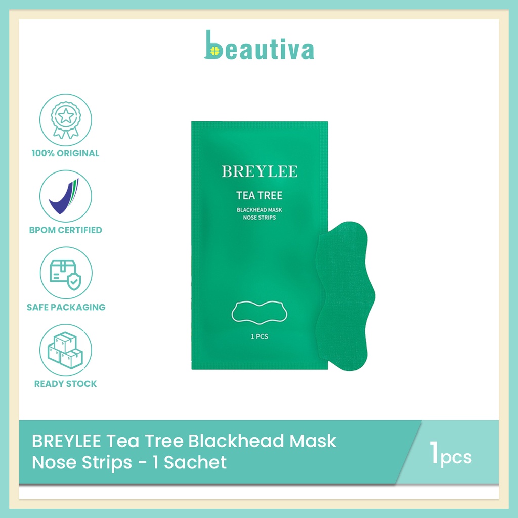 Jual Breylee Tea Tree Blackhead Mask Nose Strips 1 Sachet (1pcs ...
