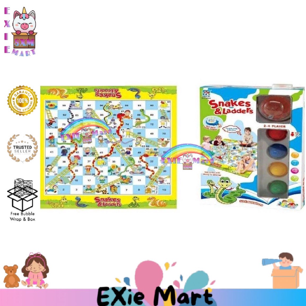 Jual MAINAN ANAK KELUARGA ULAR TANGGA KARPET SNAKES & LADDERS 60X50CM ...
