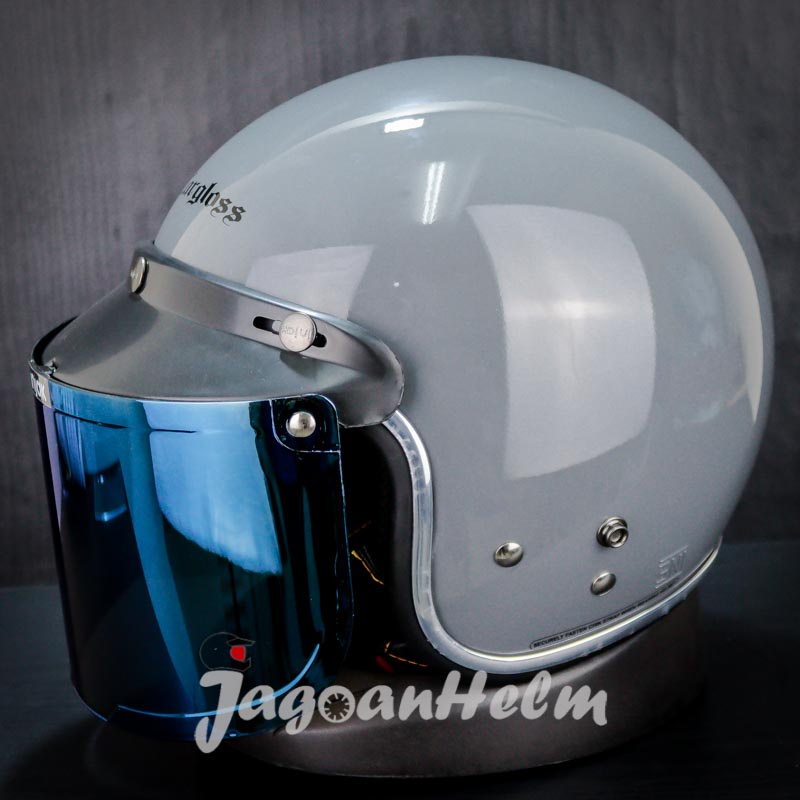 Jual CARGLOSS HELM CFM2 GHOTIC LIST CHROME RETRO | DARK GREY | CFM 2 ...