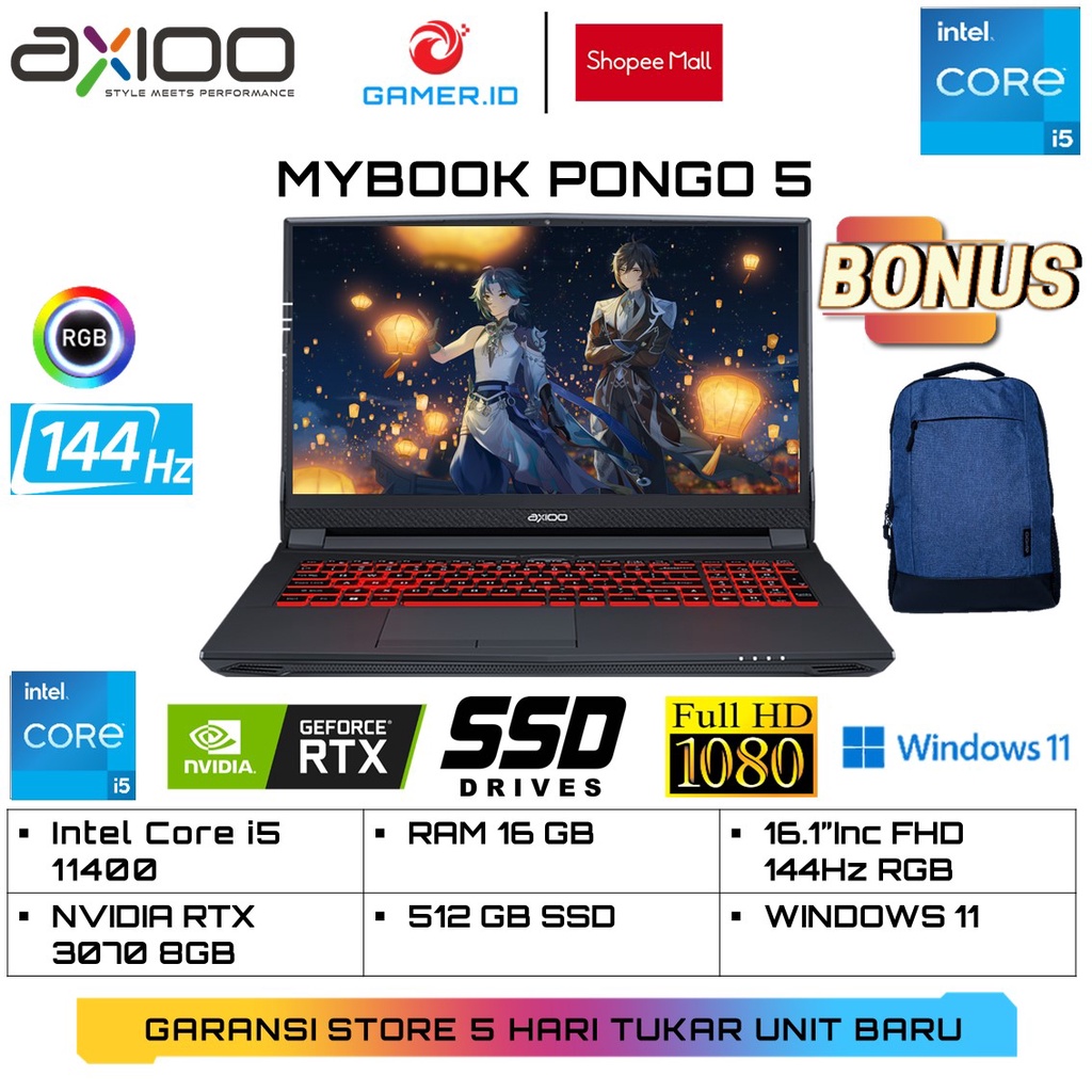 Jual AXIOO MYBOOK PONGO 5 - Intel Core I5 11400 RAM 16GB 512GB SSD ...
