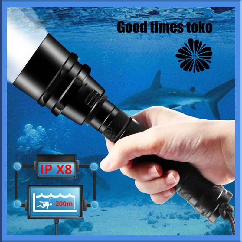 Jual Senter LED Menyelam Scuba Dive Waterproof 200M Senter Led Super Terang Anti Air Tactical ...