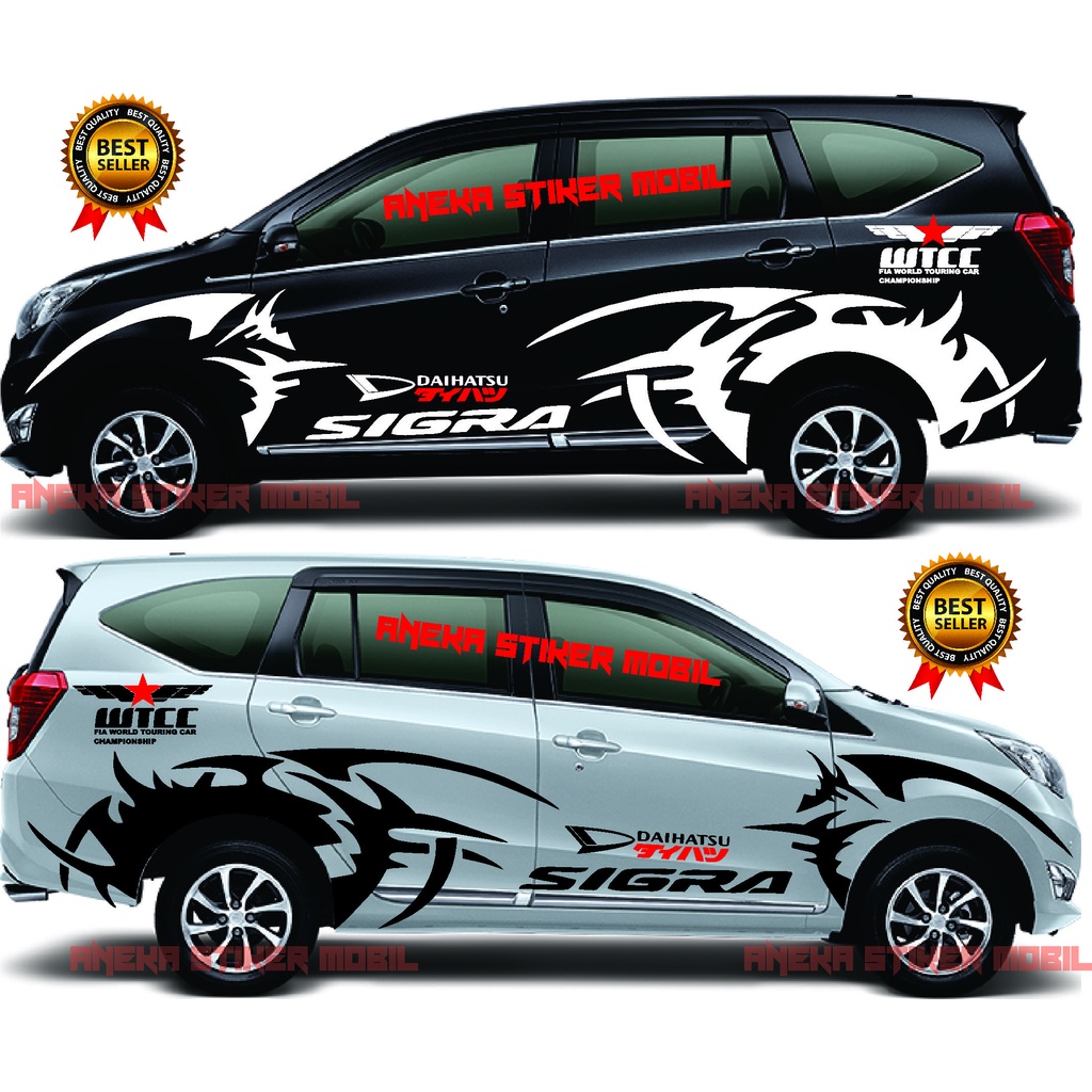 Jual Stiker Mobil Daihatsu Sigra Sticker Cutting Body Car Tribal ...