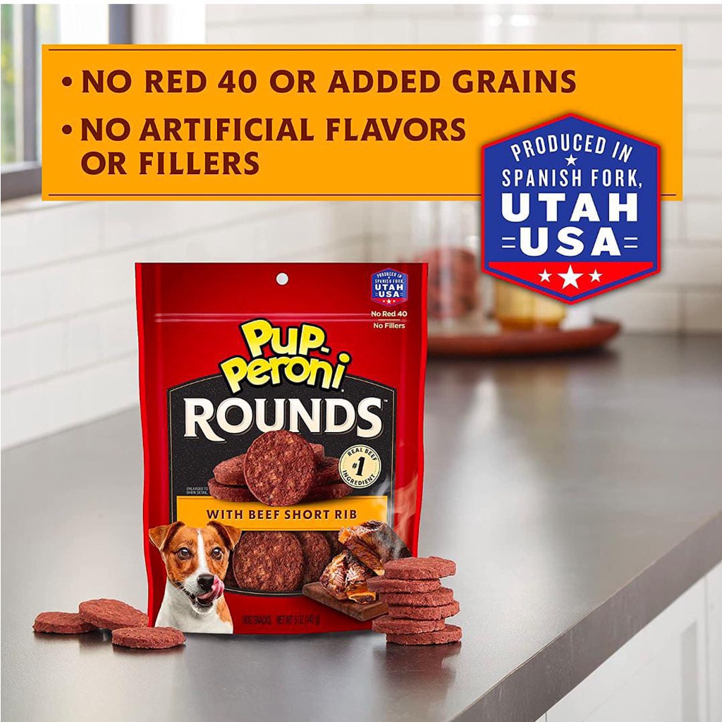 Jual Pup Peroni Round Dog Snack / Dog Food With Beef Brisket 142 gram ...