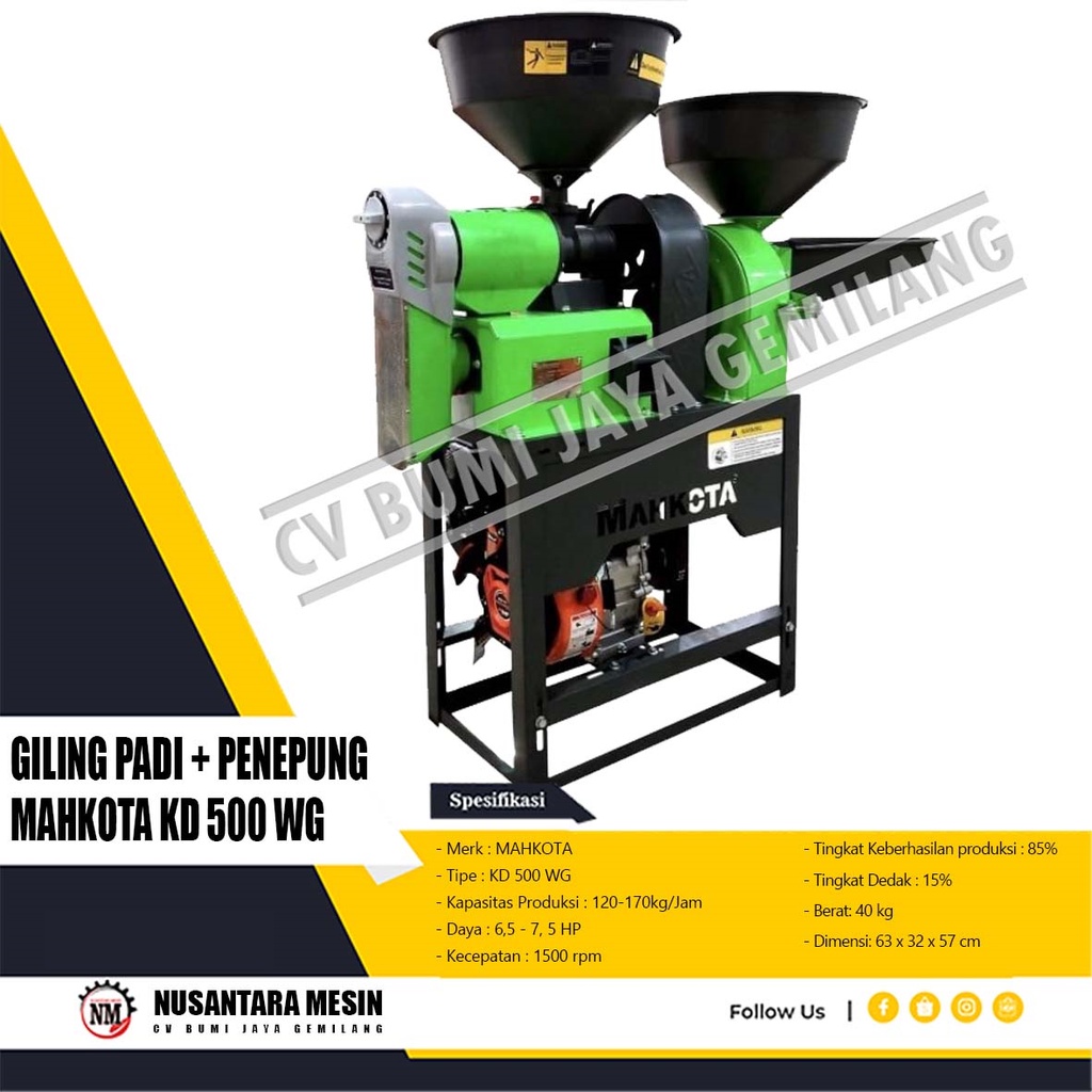 Jual MESIN GILING PADI DAN PENEPUNG MAHKOTA KD 500 WG | Shopee Indonesia