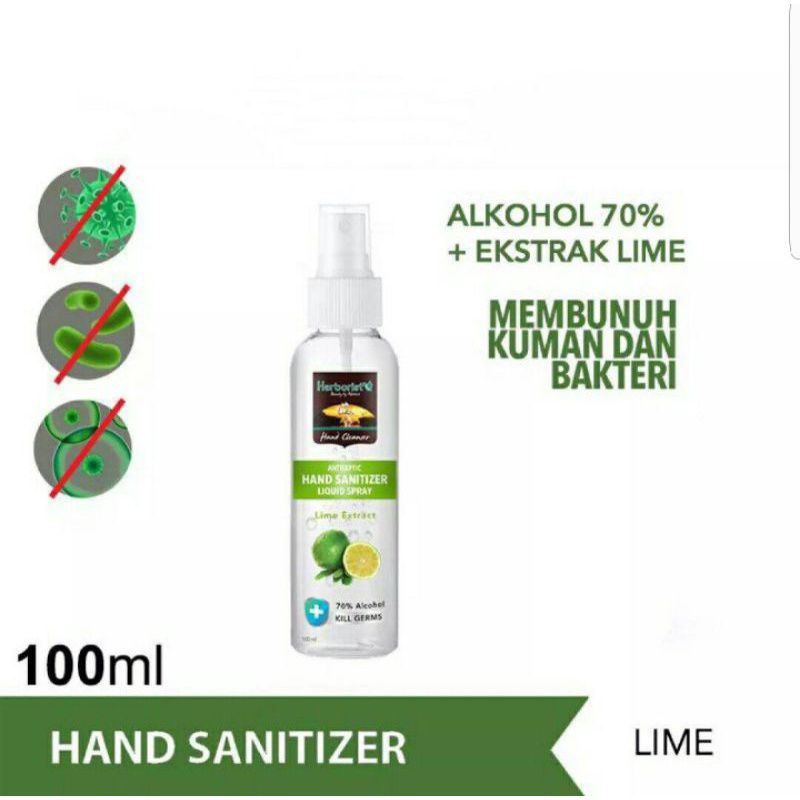 Jual Herborist Antiseptic Hand Sanitizer Lime Spray 100ML | Shopee ...