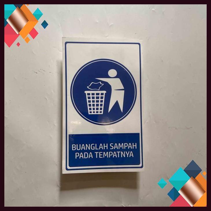 Jual [SFP] Stiker Buang Sampah Pada Tempatnya, Larangan buang Sampah ...
