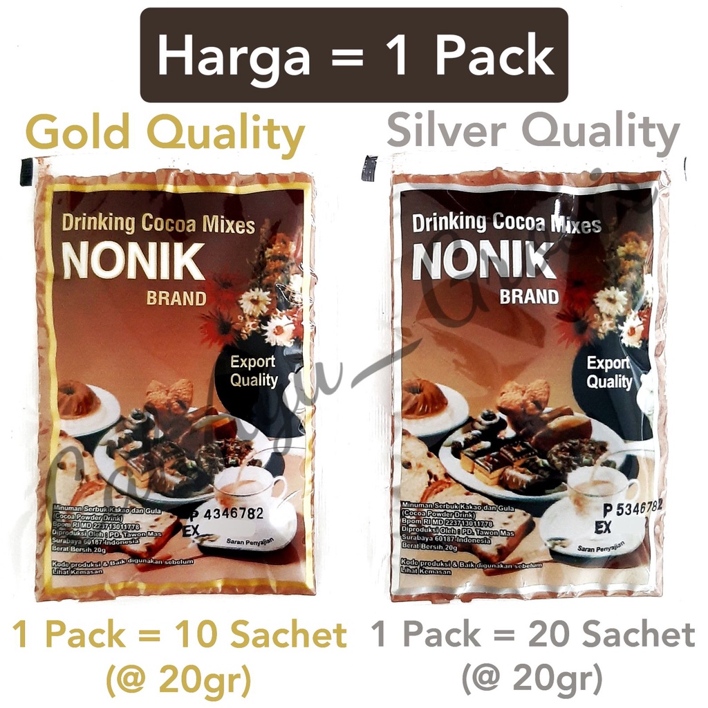 Jual Cokelat Coklat Bubuk cap Nonik 20gr (1 Pack) Cocoa / Kakao Bubuk | Shopee Indonesia