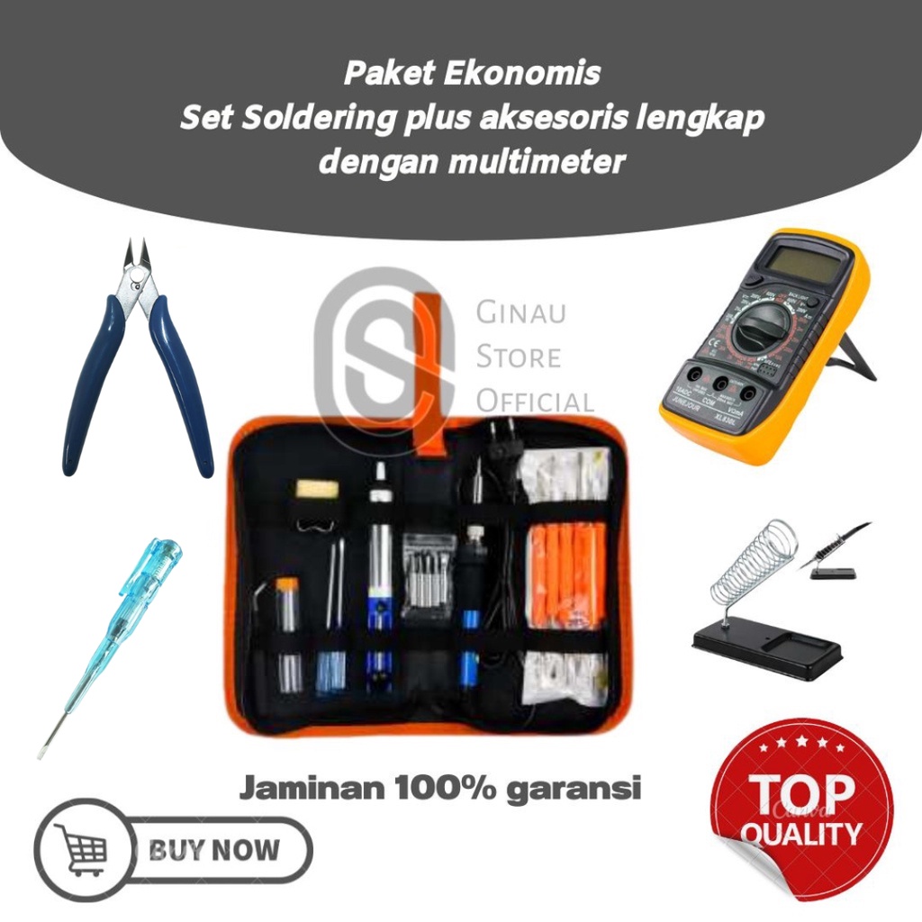 Jual Set Solder Listrik Lengkap dengan Multimeter Iron Tool Kit 110V ...