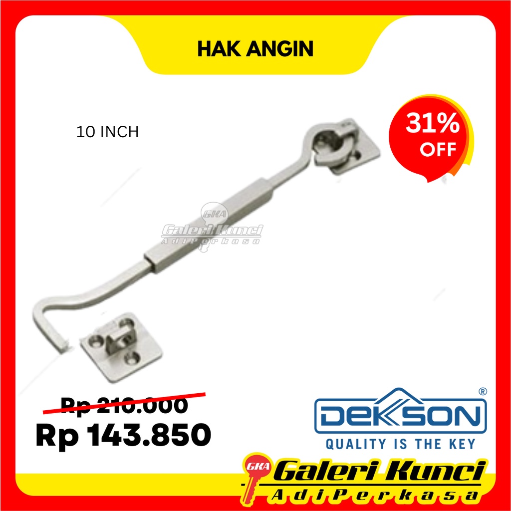Jual Hak Angin Dekson Dekkson DKS SQ 01 10 Inch SSS Kait Penahan Jendela | Shopee Indonesia