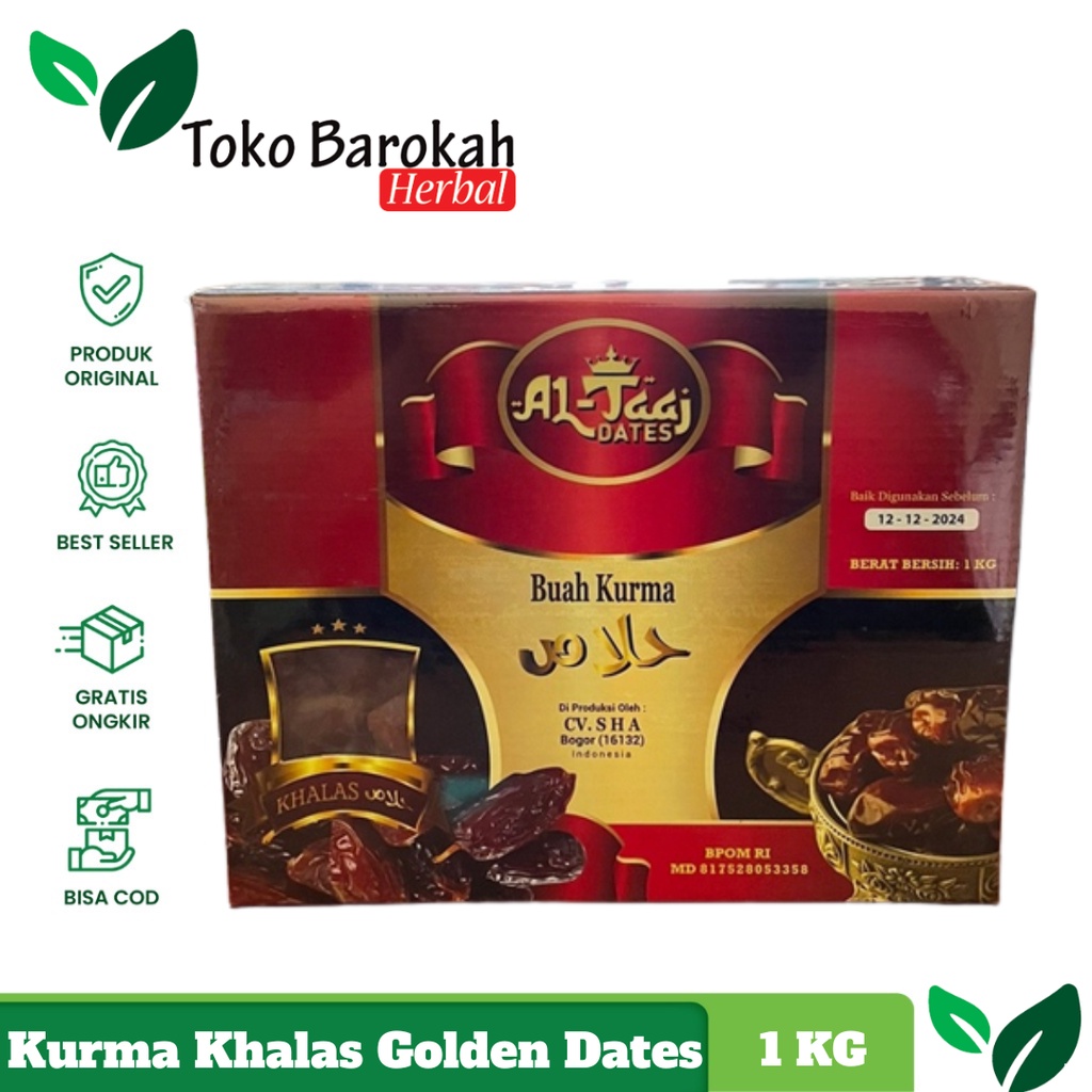 Jual Kurma GOLDEN Khalas Dates 1kg - Al TAAJ Golden Khalas Original ...