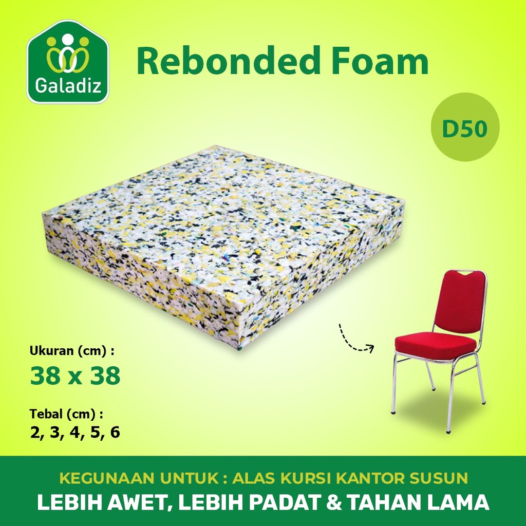 Jual BUSA REBONDED / REBONDED FOAM /ALAS DUDUK KURSI KANTOR 38x38 ...