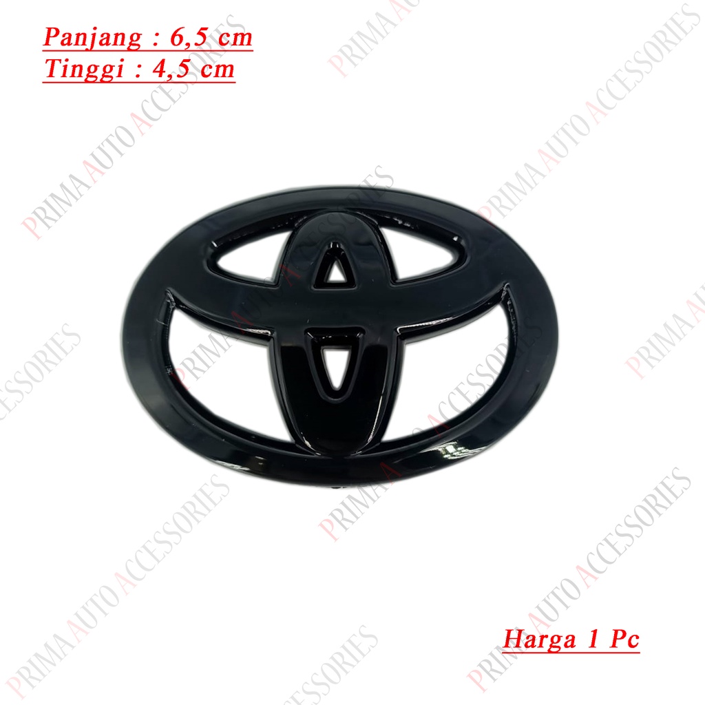 Jual Casing Logo Stir Mobil Toyota Hitam Glosy Steer Car 65mm x 44mm ...