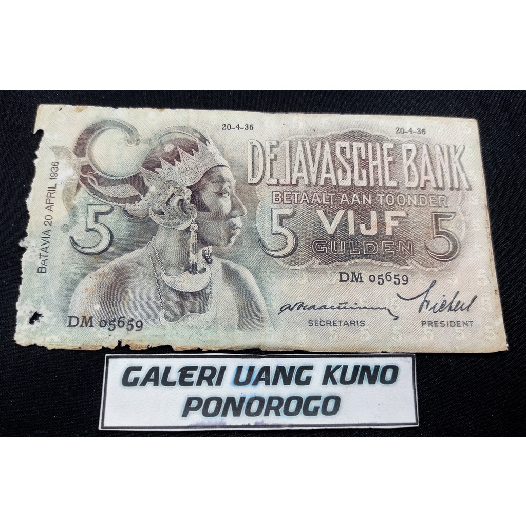 Jual uang lama 5 gulden wayang 1936 tahun tua (E) | Shopee Indonesia