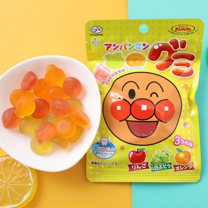 Jual Fujiya Anpanman Gumi, Apple, White Grape & Orange Gummy Candy 50g | Shopee Indonesia