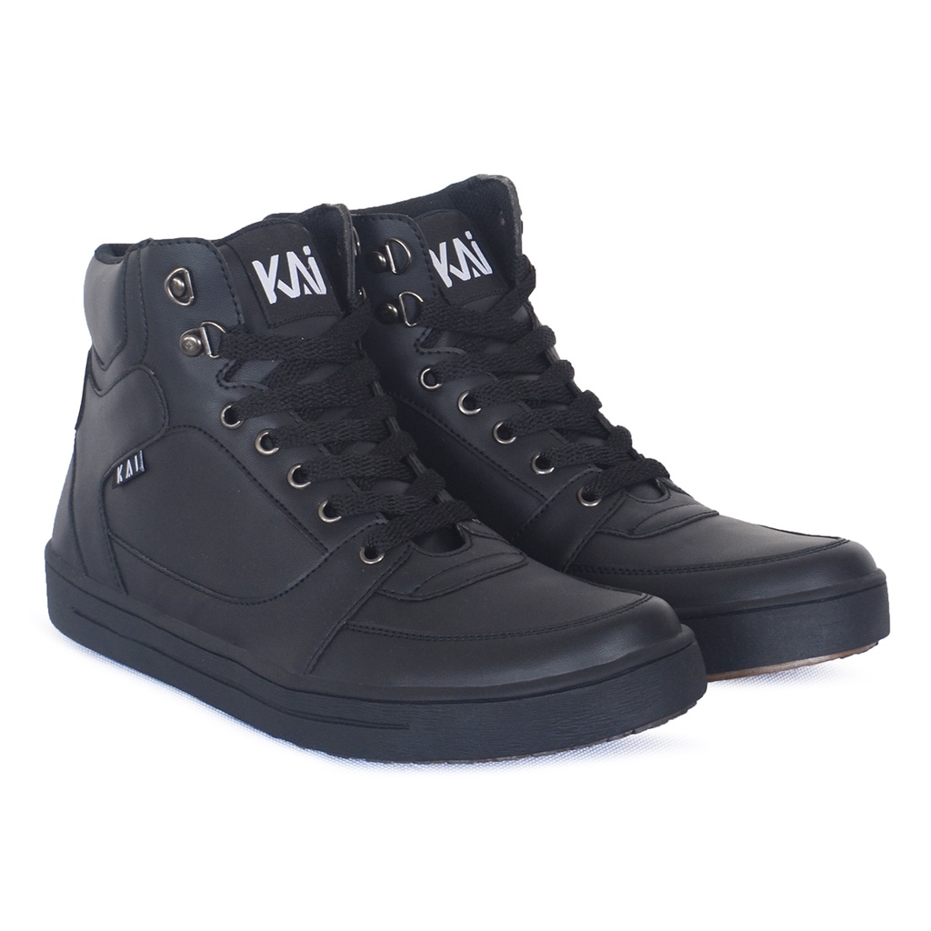 Jual Full Black Sepatu Sneakers Pria K 115 Brand Kai Footwear Warna ...