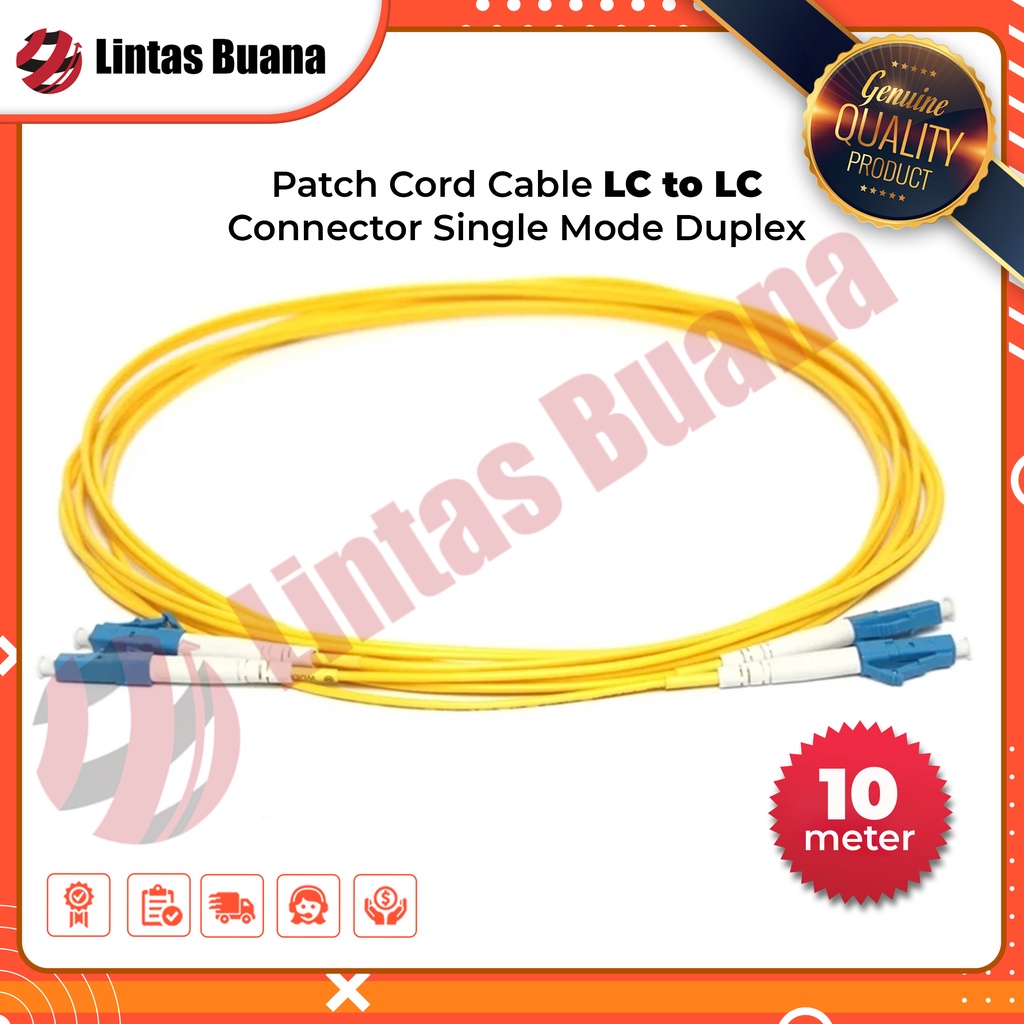 Jual Patch Cord Cable 10 Meter LC upc to LC upc Connector Single Mode ...
