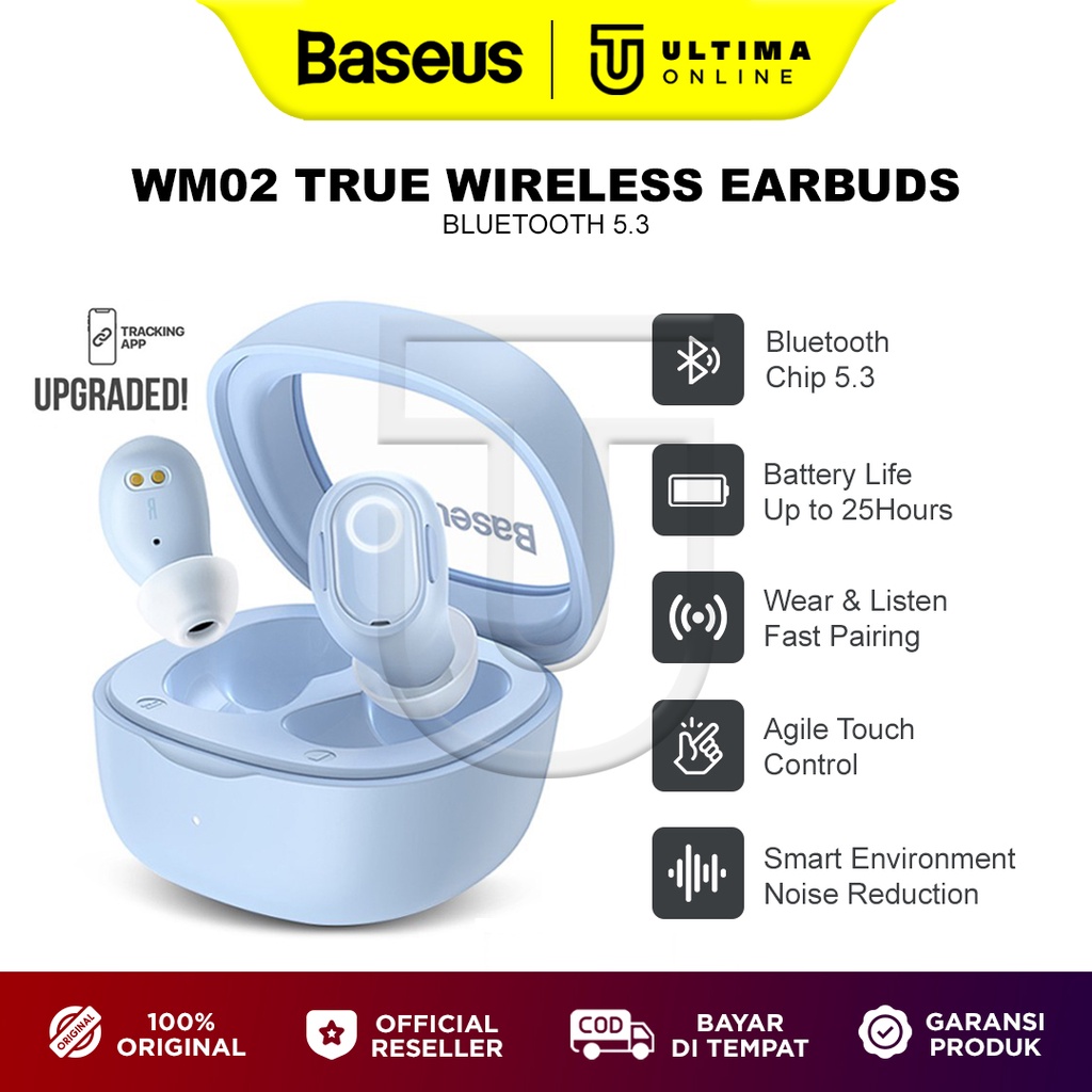 Jual BASEUS Encok WM02 Wireless TWS Earbuds Bluetooth Headset Original ...