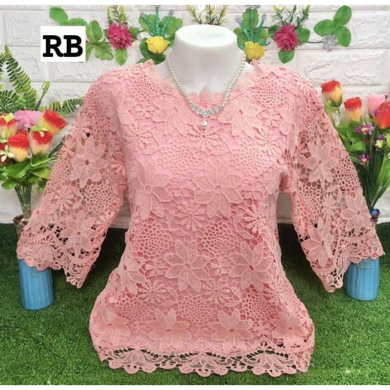Jual BLUS FULL BROKAT Bunga | Shopee Indonesia