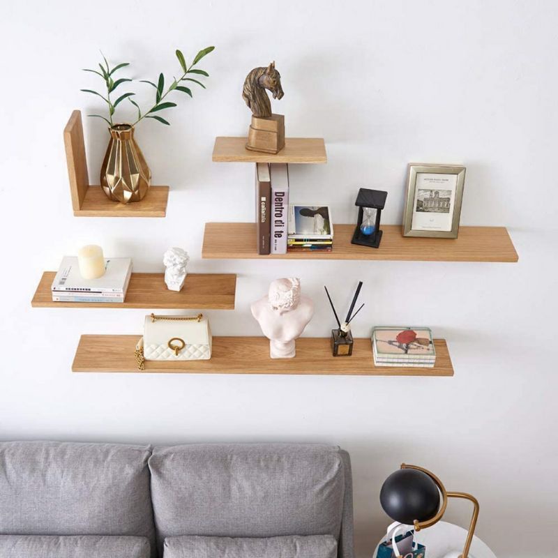 Jual Rak ambalan dinding kayu Rak tempel dinding Rak gantung (Set isi ...