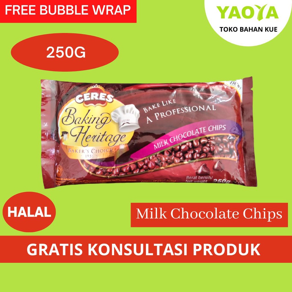 Jual CERES BAKING HERITAGE MILK CHOCO CHIPS 250G | Shopee Indonesia