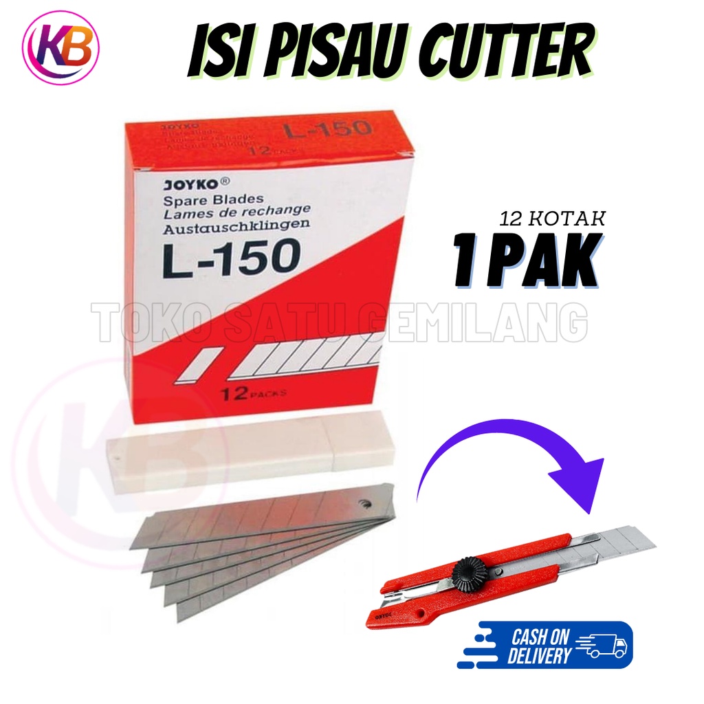 Jual Refil Cutter Besar Joyko L150 - Isi Pisau - Isi Cutter Joyko 1 Pax ...