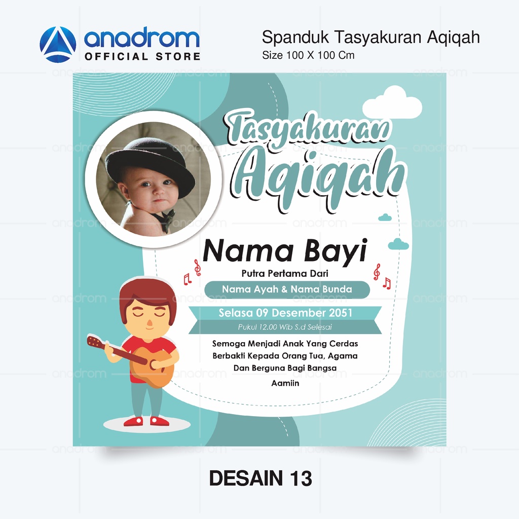 Jual Spanduk Tasyakuran Aqiqah Untuk Laki laki | Banner Aqiqah Custom ...