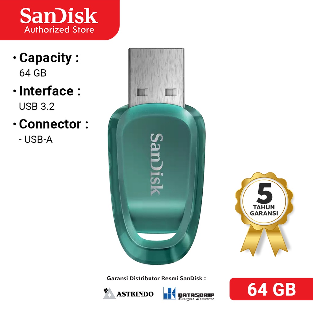 Jual Flashdisk SanDisk 64GB USB 3.2 Ultra Eco CZ96 - Garansi Resmi 5 ...