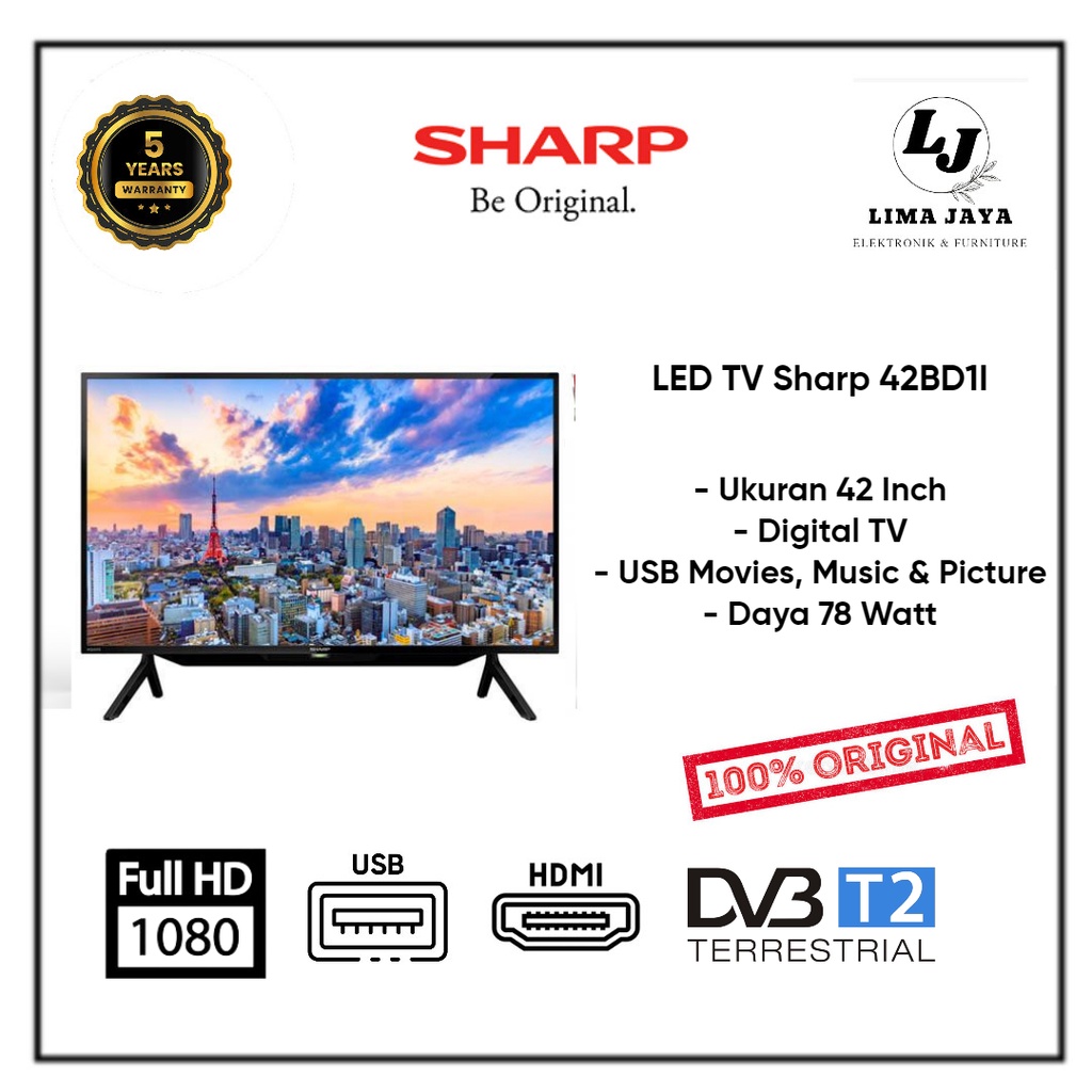 Jual SHARP LED TV 2T-C42BD1I42DD1 DIGITAL TV LED 42 Inch Sharp | Shopee Indonesia