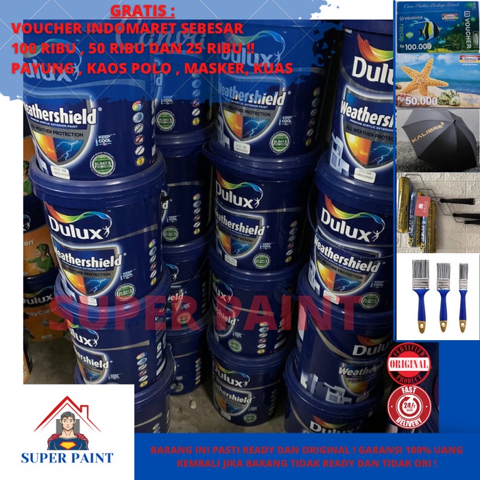 Jual CAT TEMBOK LUAR DULUX WEATHERSHIELD PRO BRILLIANT WHITE/ PUTIH 20L ...